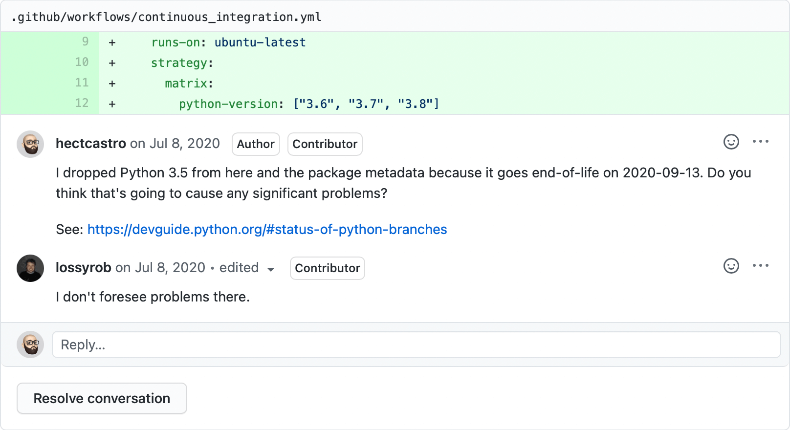 Leaving Comments on My Own Pull Requests | Trading Fish
